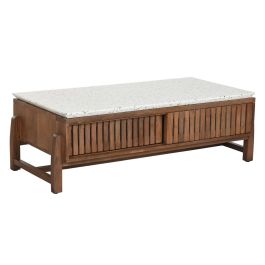 Mesa de Centro Estructura de Acacia con Tablero de Terrazo y Puertas ...